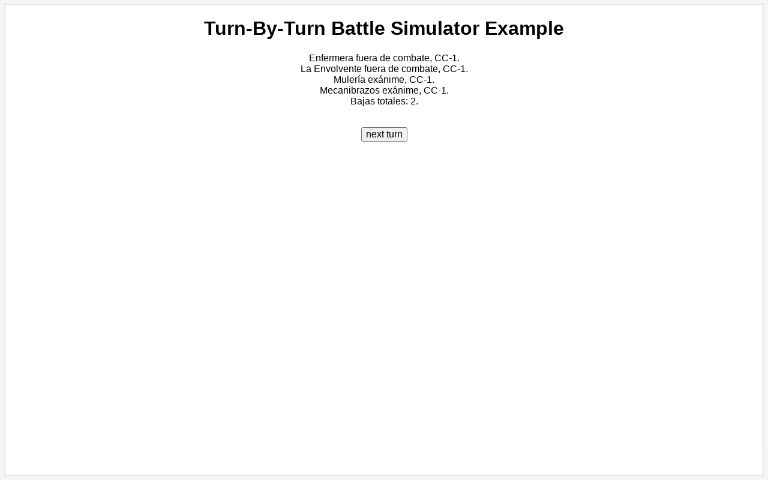 Turn-By-Turn Battle Simulator Example ― Perchance Generator