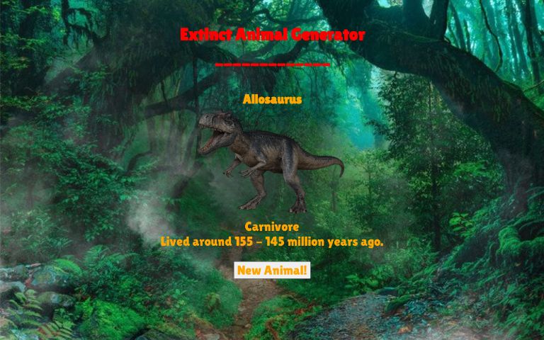Extinct Animal Generator-------------
