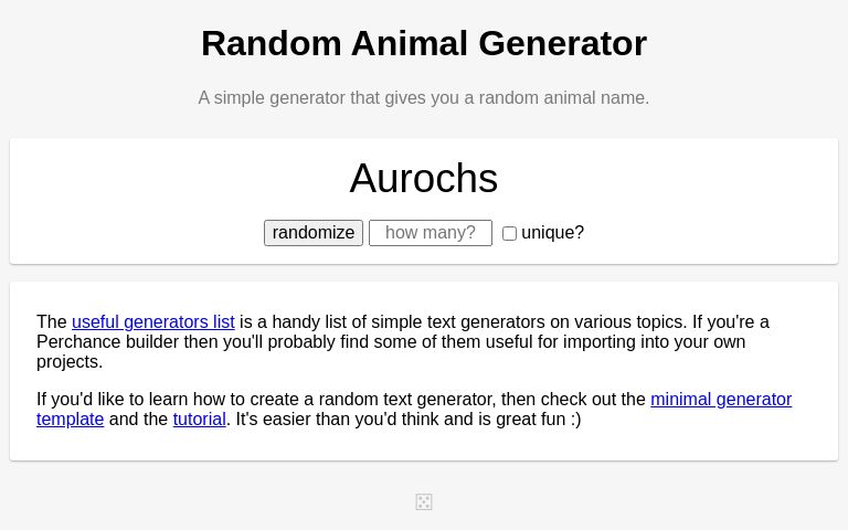 Random Animal Generator
