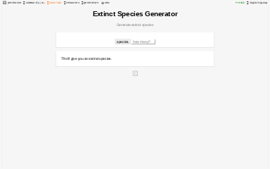 Extinct Species Generator
