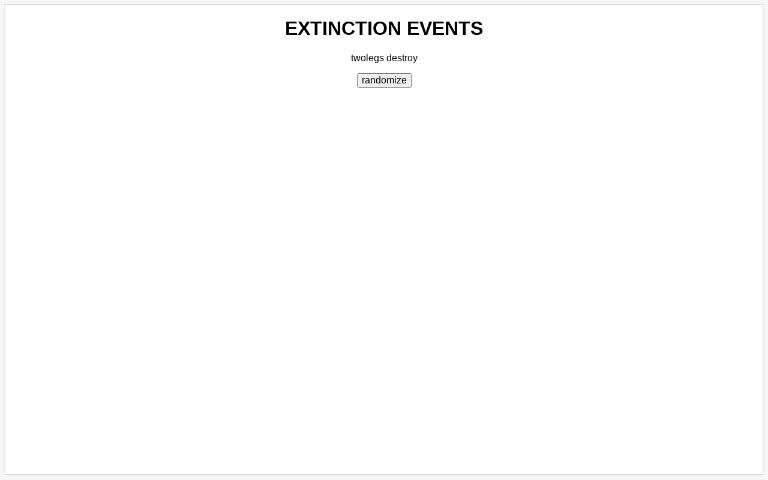 EXTINCTION EVENTS ― Perchance Generator