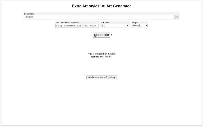 Extra Art styles! AI Art Generator