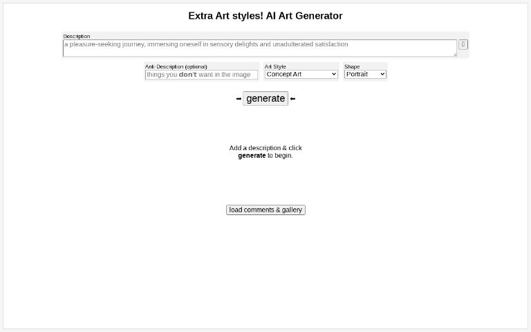 Extra Art styles! AI Art Generator