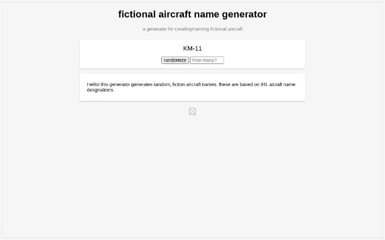 fictional aircraft name generator