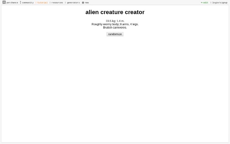 alien creature creator ― Perchance Generator