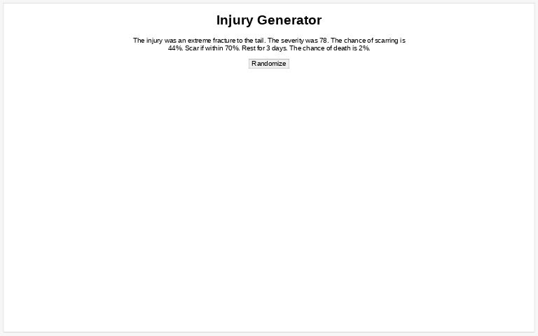 Injury Generator