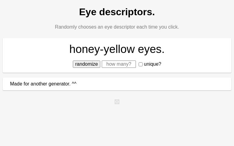 Eye descriptors. ― Perchance Generator