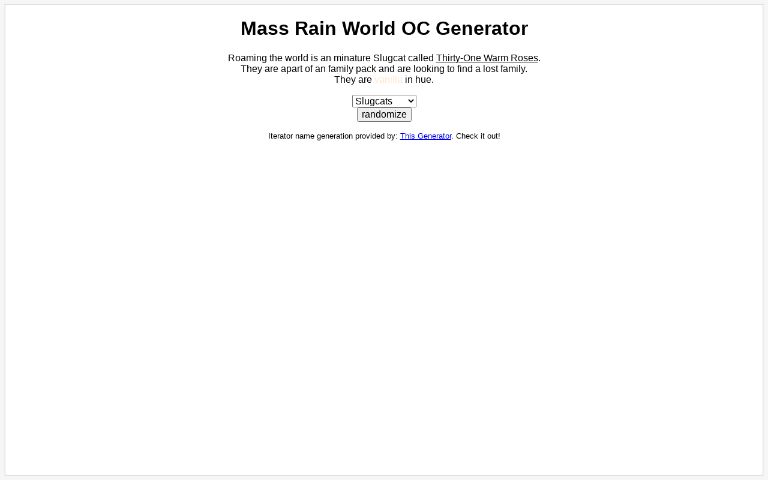 Mass Rain World OC Generator