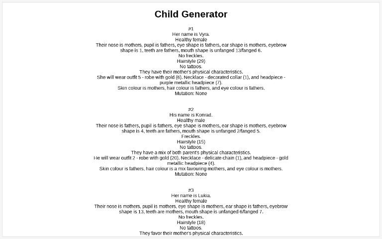 Child Generator
