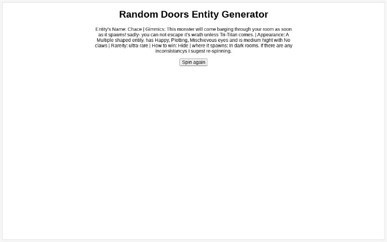 Random Doors Entity Generator