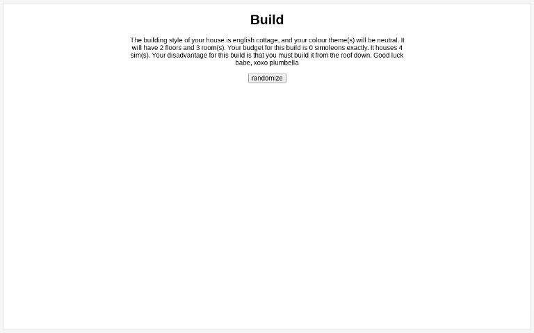 Build ― Perchance Generator