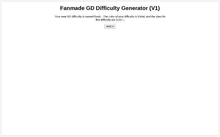 Fanmade GD Difficulty Generator (V1)