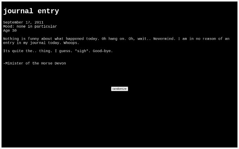 journal entry ― Perchance Generator