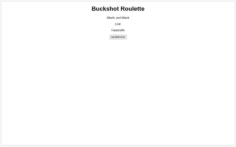 Buckshot Roulette ― Perchance Generator