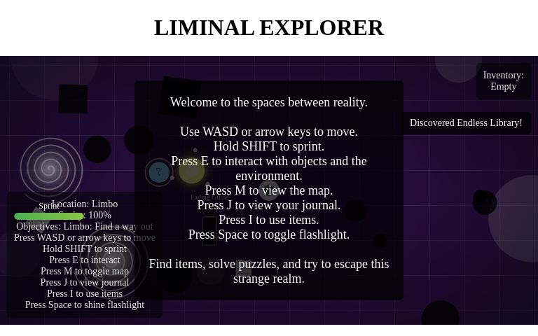 LIMINAL EXPLORER ― Perchance Generator