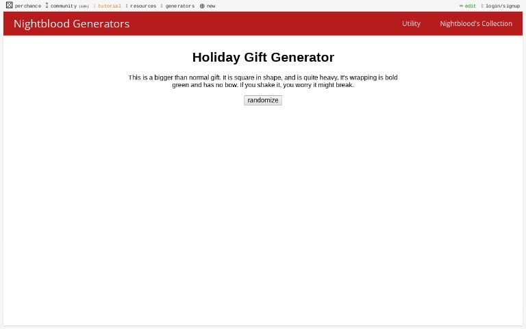 Holiday Gift Generator