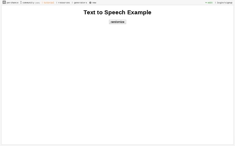 Text to Speech Example ― Perchance Generator