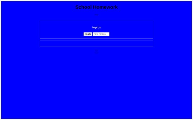 School Homework ― Perchance Generator