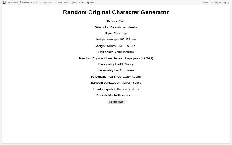 Random Original Character Generator