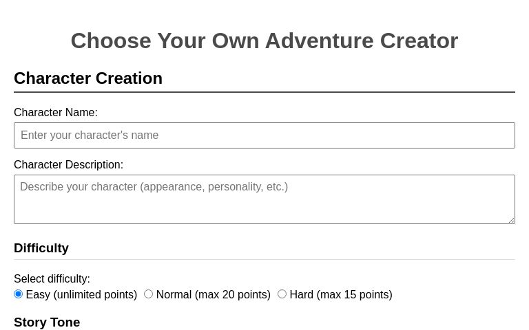 Choose Your Own Adventure Creator ― Perchance Generator