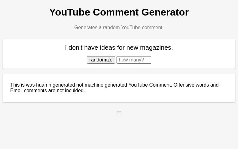 YouTube Comment Generator