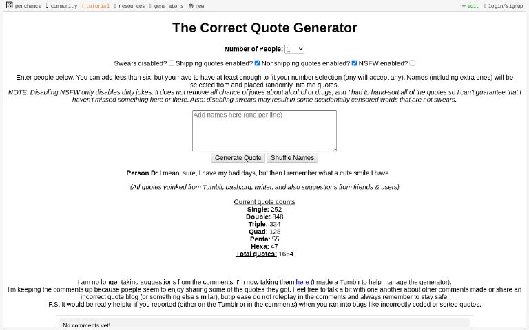 The Correct Quote Generator