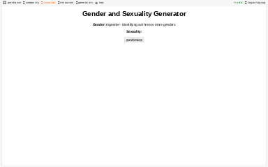 Gender and Sexuality Generator