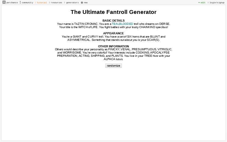 The Ultimate Fantroll Generator