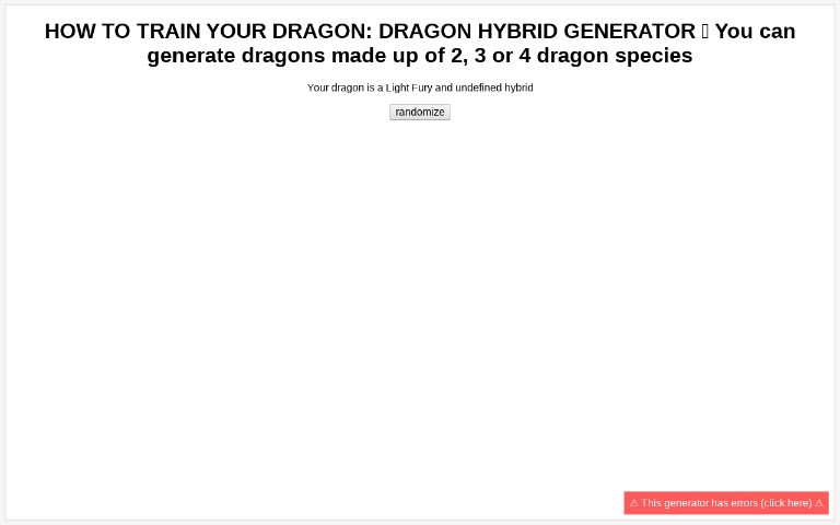 HOW TO TRAIN YOUR DRAGON: DRAGON HYBRID GENERATOR 🐉 You can generate dragons made up of 2, 3 or ...