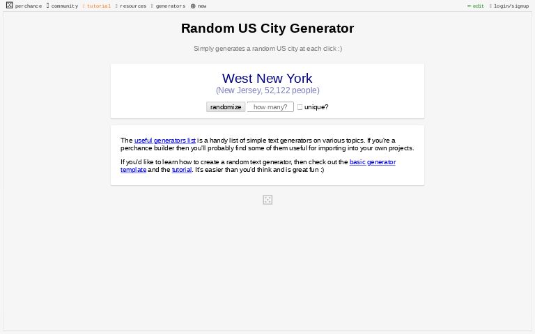 Random US City Generator