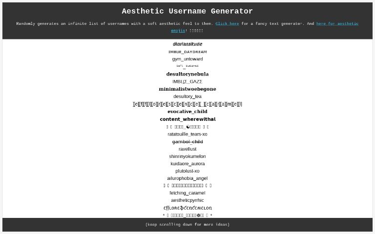 Aesthetic Username Generator