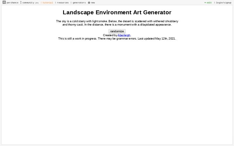 Landscape Environment Art Generator