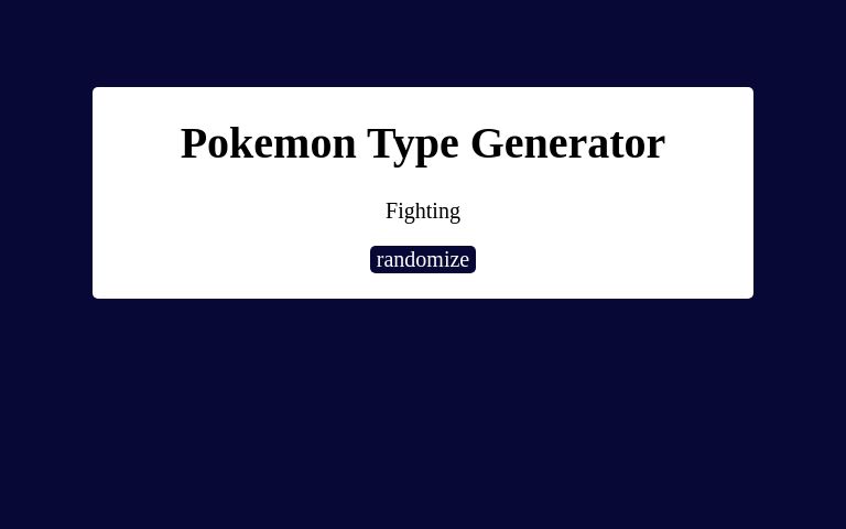 Pokemon Type Generator