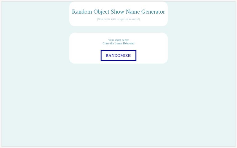 Random Object Show Name Generator