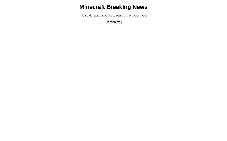 Minecraft Breaking News ― Perchance Generator