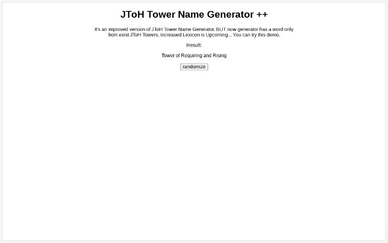 JToH Tower Name Generator