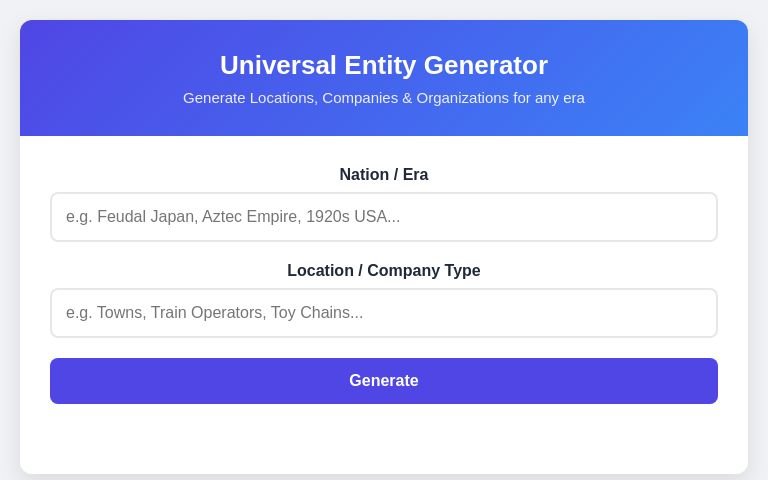 Universal Location Generator