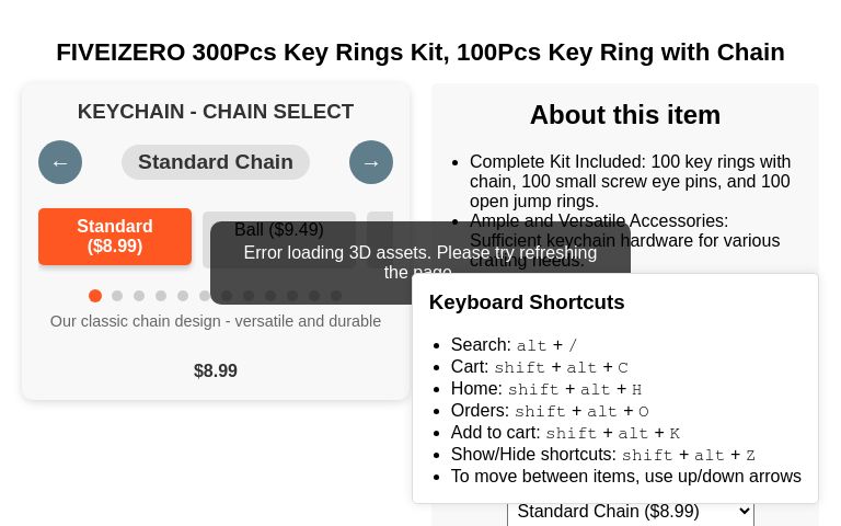 FIVEIZERO 300Pcs Key Rings Kit, 100Pcs Key Ring with Chain ― Perchance Generator