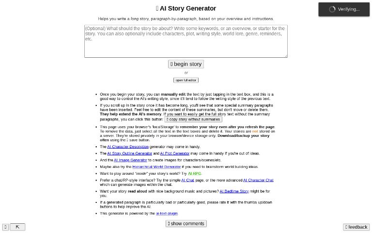 📖 AI Story Generator (free, unlimited, no sign-up)