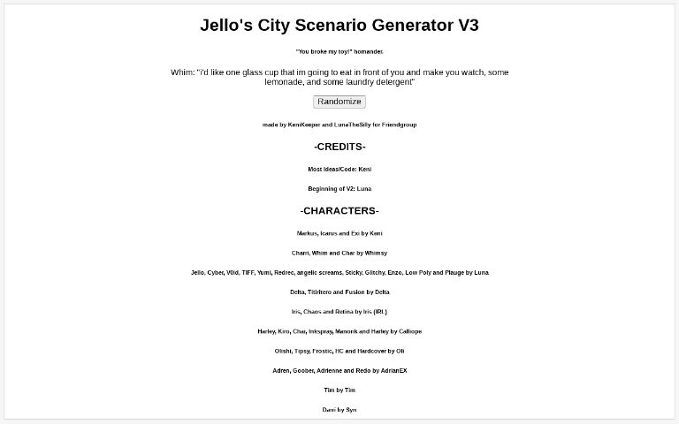 Jello's City Scenario Generator V3