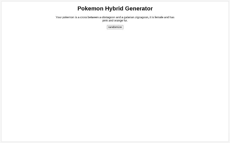 Pokemon Hybrid Generator