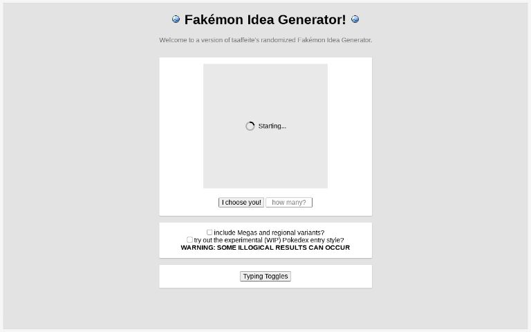Fakémon Idea Generator!
