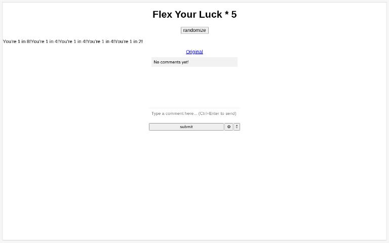 Flex Your Luck * 5 ― Perchance Generator