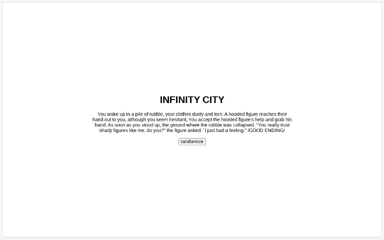 INFINITY CITY ― Perchance Generator