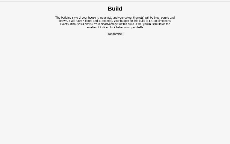 Build ― Perchance Generator