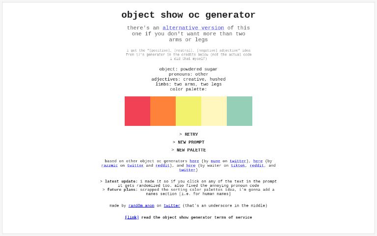 object show oc generator