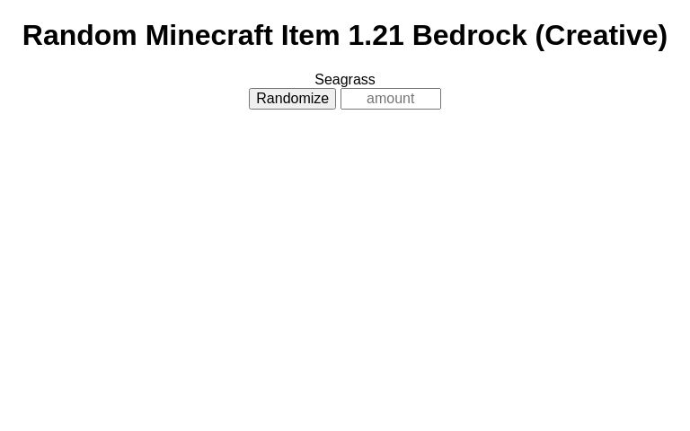 Random Minecraft Item 1.21 Bedrock (Creative) ― Perchance Generator