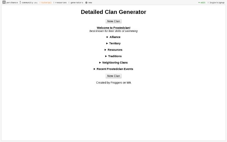 Detailed Clan Generator