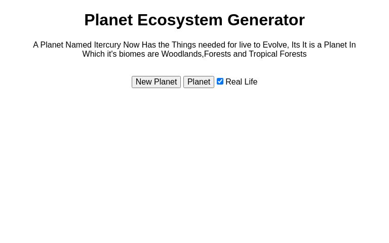 Planet Ecosystem Generator