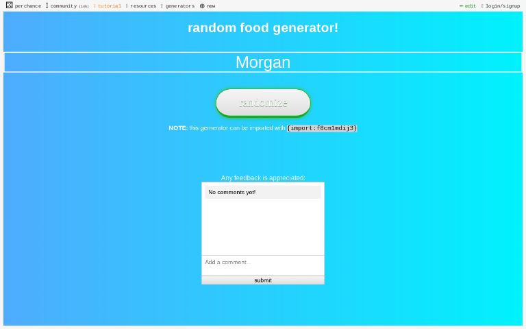 random food generator!